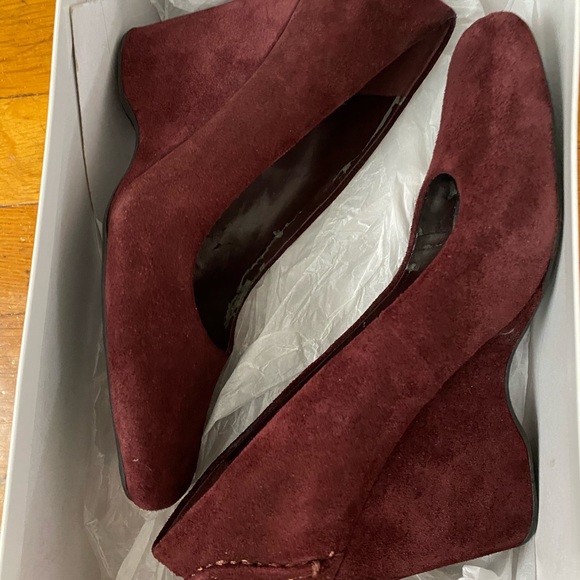 Nine West | Shoes | Maroon Suede Wedges | Poshmark